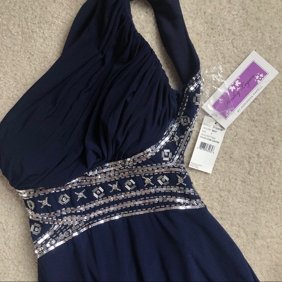 Hailey Logan | Dresses | Adrianna Papell Hailey Logan One Shoulder Gown | Poshmark